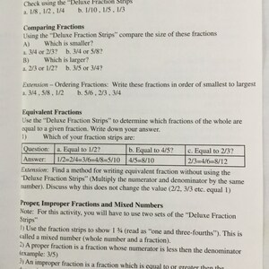 Math Manipulatives - Fraction Strips, Decimal Strips, Percentage Strips ...