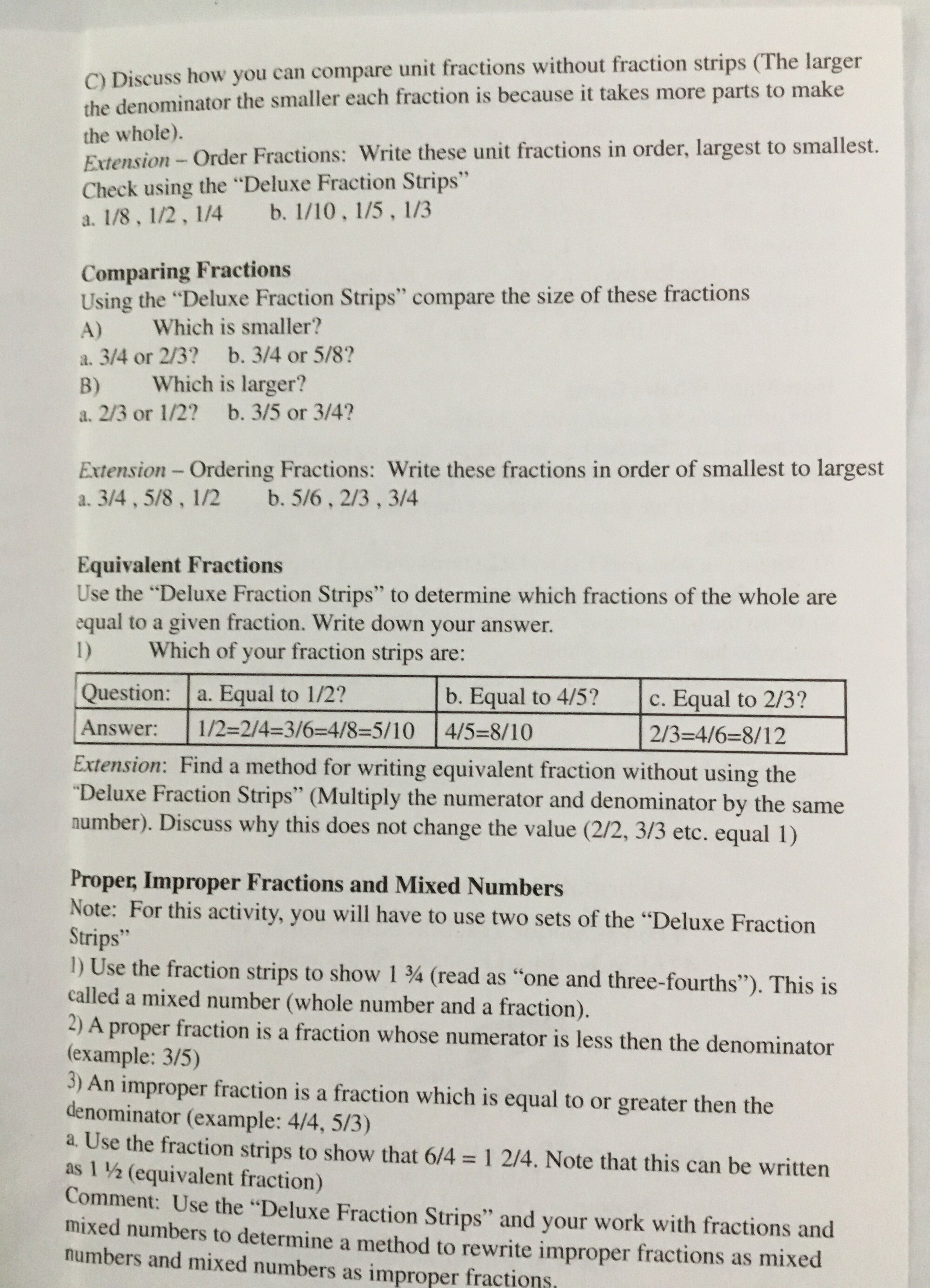 Math Manipulatives - Fraction Strips, Decimal Strips, Percentage Strips ...