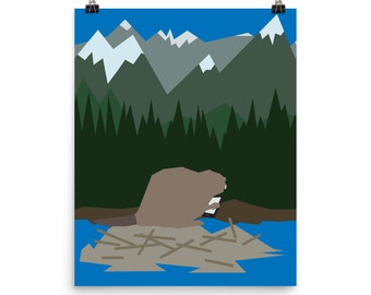 Geometric Beaver - Etsy