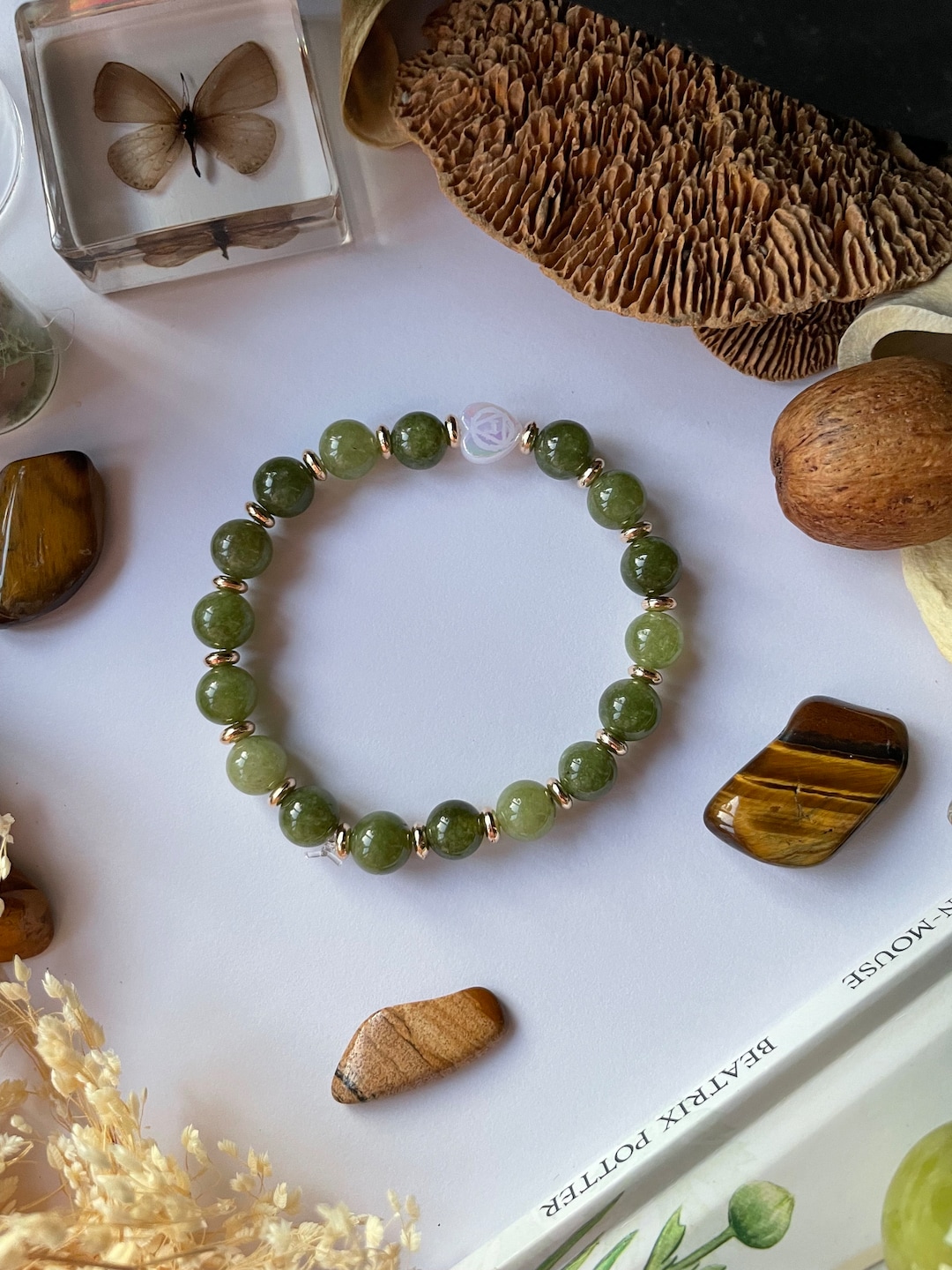 Discreet Therian Bracelet Dark Green Jade Therianthropy, Nature ...
