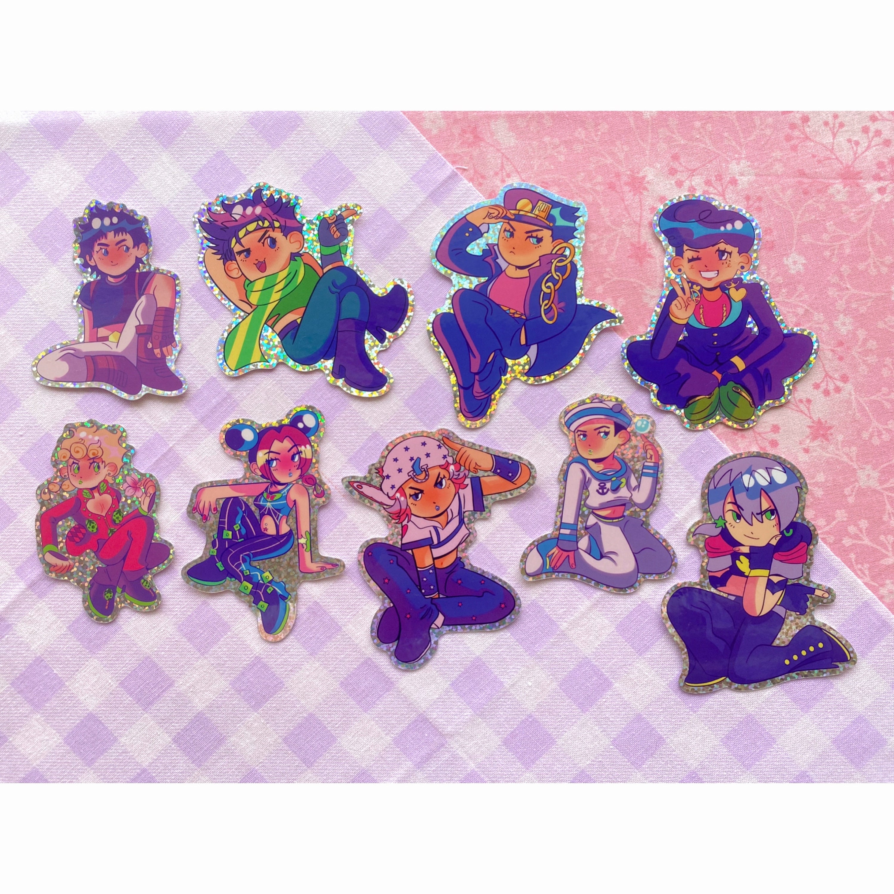 JJBA Glitter Stickers - Etsy Australia