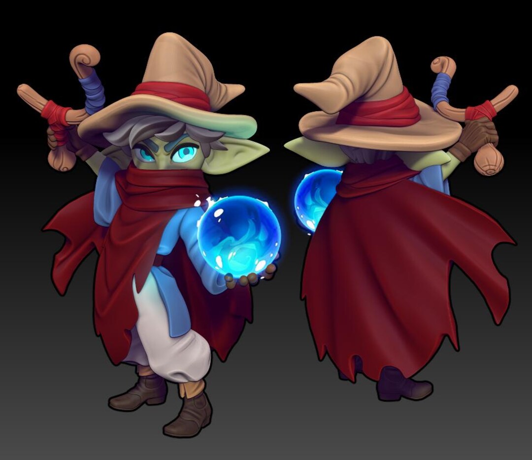 Orb Mancer | Goblin Wizard | Medium | 32mm | Twin Goddess Miniatures ...