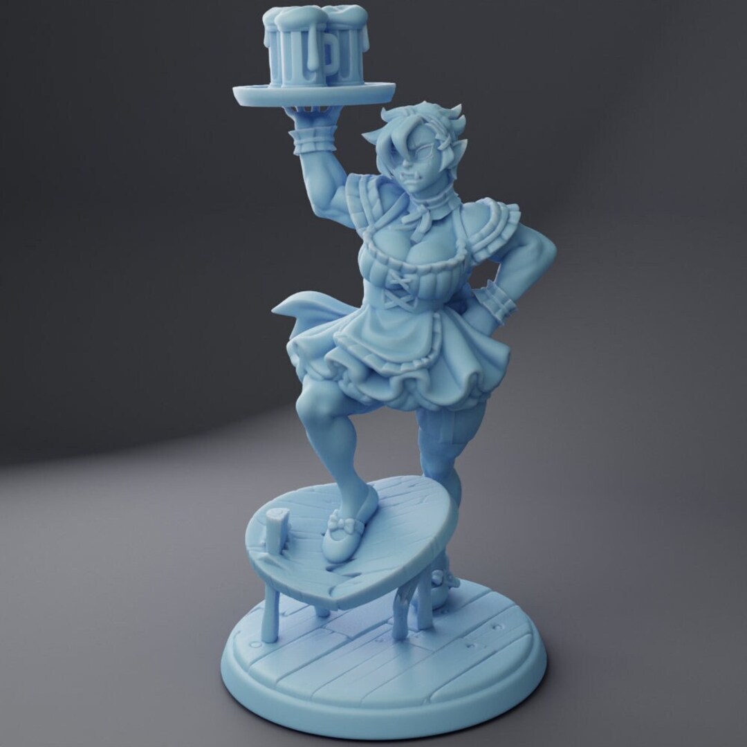 Tavern Maid Orc | Medium | DND | Twin Goddess Miniatures - Etsy