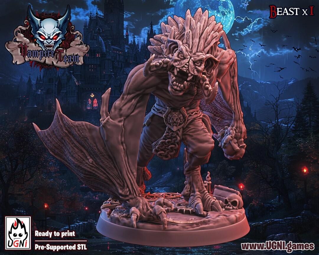 Bat Ogre | Vampire Big Guy | Fantasy Football | Ugni Miniatures - Etsy