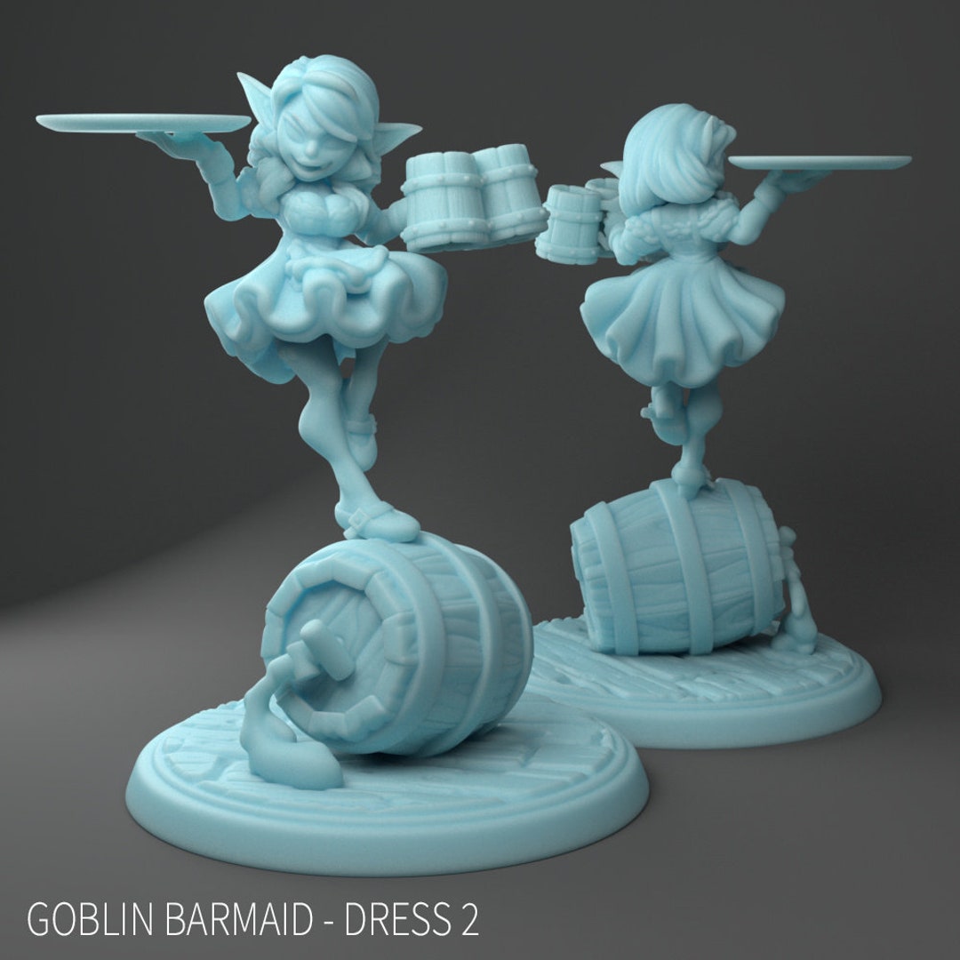 Stella the Goblin Barmaid | Medium | DND | Twin Goddess Miniatures - Etsy