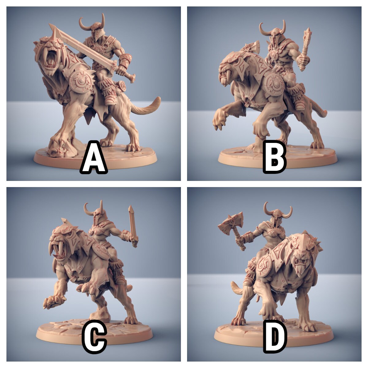 Smilodon Riders 3 Variations 32mm Scale Large - Etsy