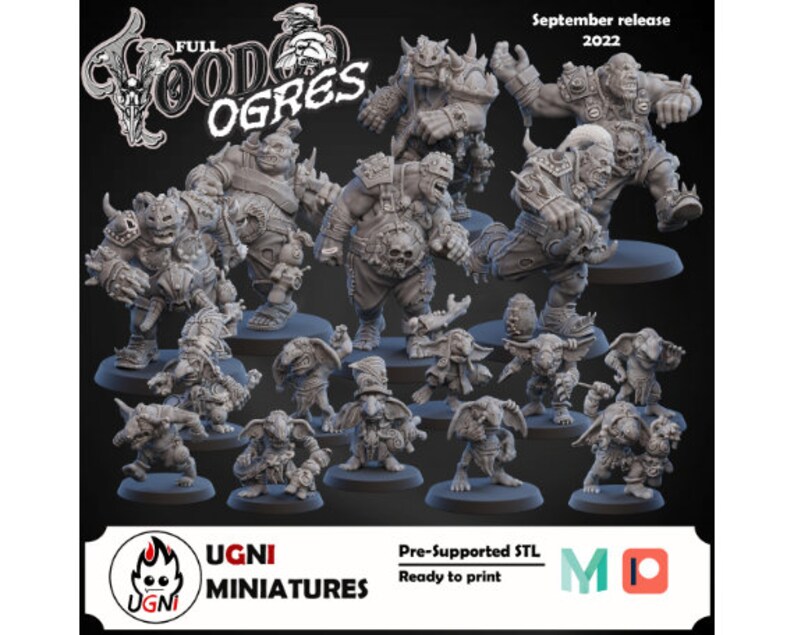 Voodoo Ogre Team 16 Models Fantasy Football Ugni - Etsy