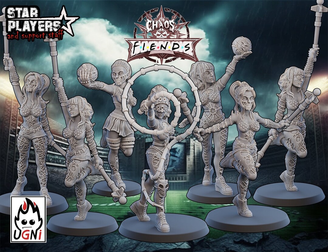 Chaos Cheerleaders X 6 Fantasy Football Ugni Miniatures - Etsy