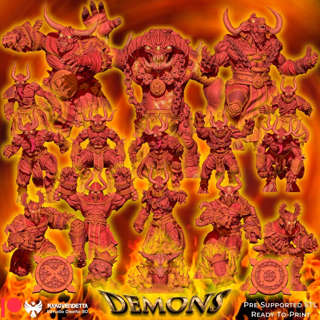 Infernal Demons | Chaotic Team | Fantasy Football | Txarli Factory | 3D ...