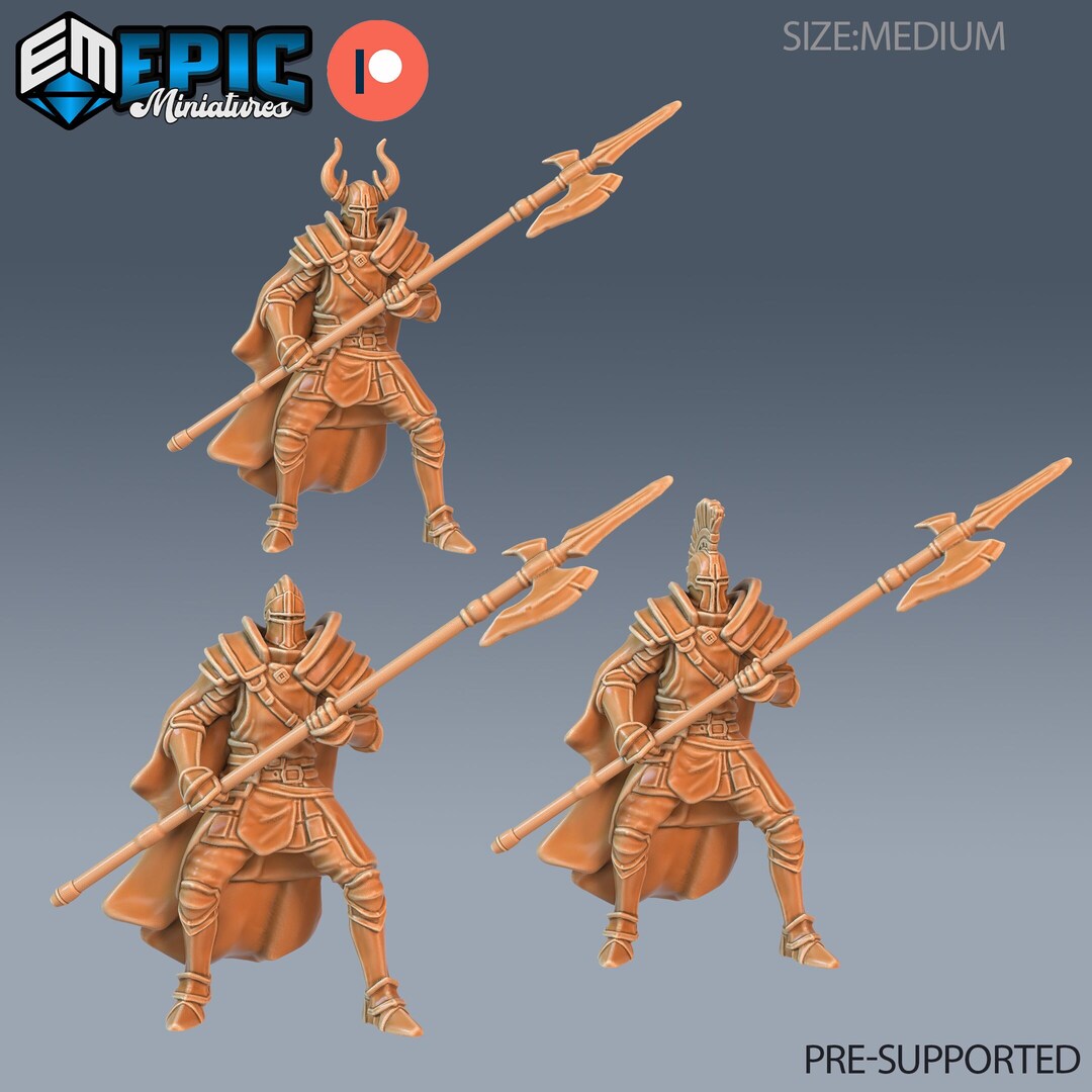 Royal Guard Halberd 3 Options 28mm Medium Epic Miniatures TTRPG ...