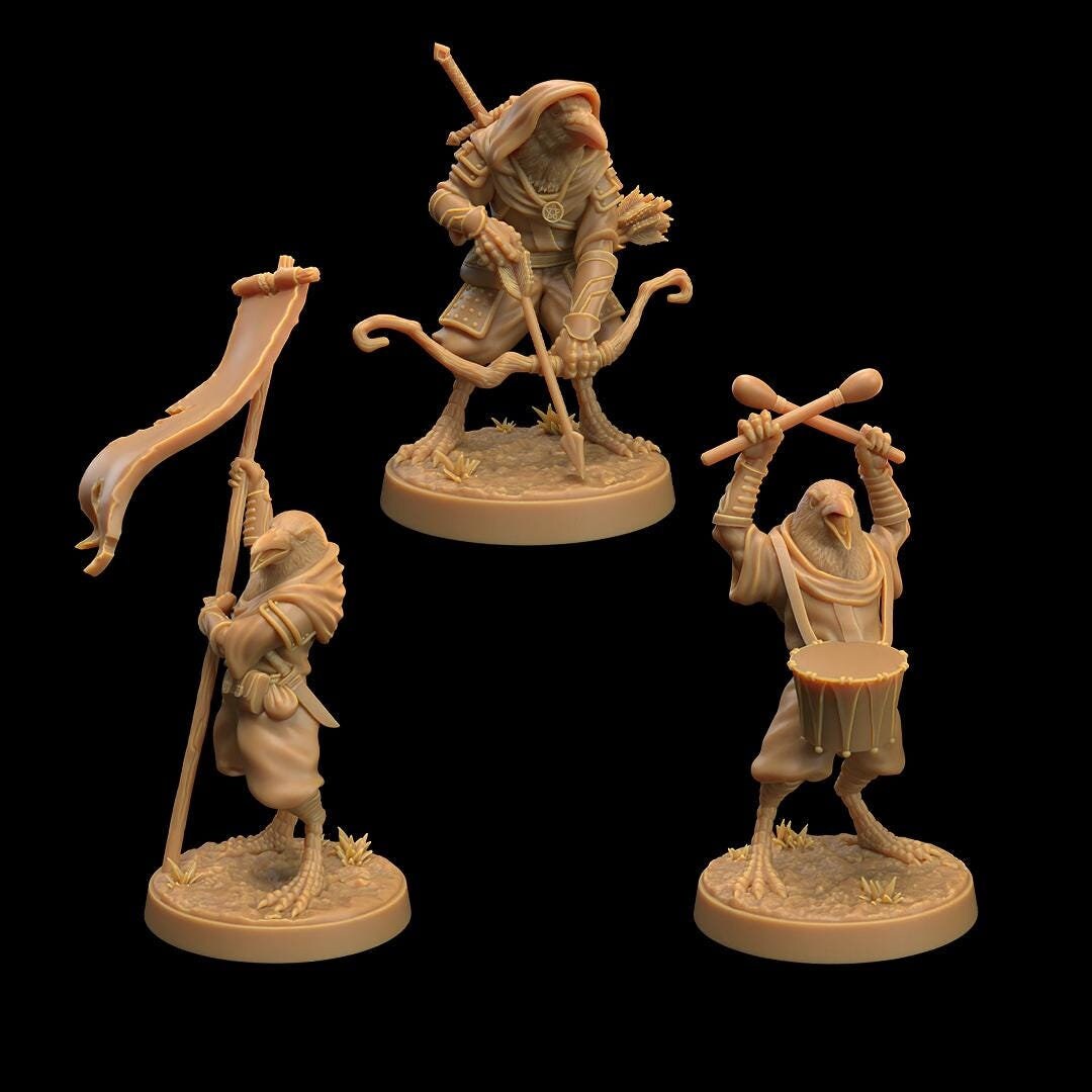 Ravenfolk Heroes 25mm Base Kenku 32mm Scale Dungeons and Dragons TTRPG ...