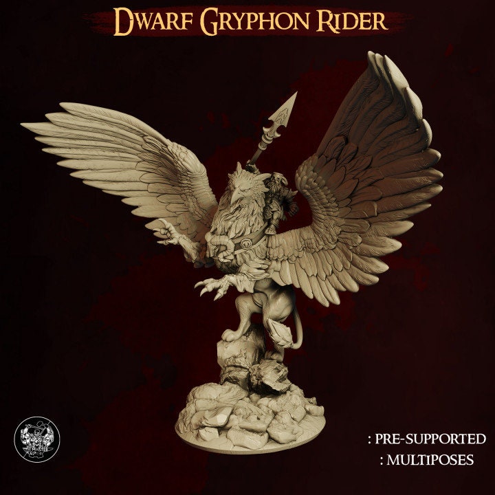 Dwarf Gryphon Riders Large Dwarves Vs. Elves 32mm - Etsy