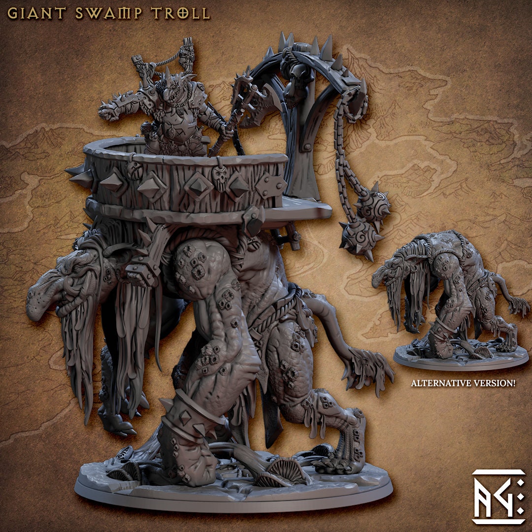 Giant Swamp Troll 100mm Base 32mm Artisan Guild Faldor Goblins - Etsy