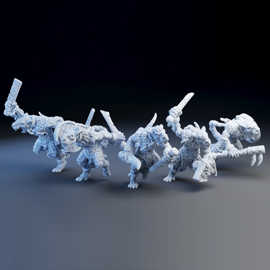 Rabid Rat Slaves X 5 | Unchained Ones | Ravenous Hordes | Resin Warfare ...