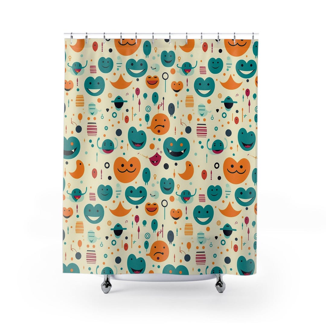 Cute Smile Shower Curtain - Fun Smiley Faces & Colorful Designs ...