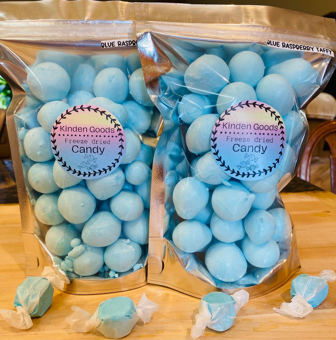 Freeze Dried Blue Raspberry Saltwater Taffy, Freeze Dried Candy, Space ...