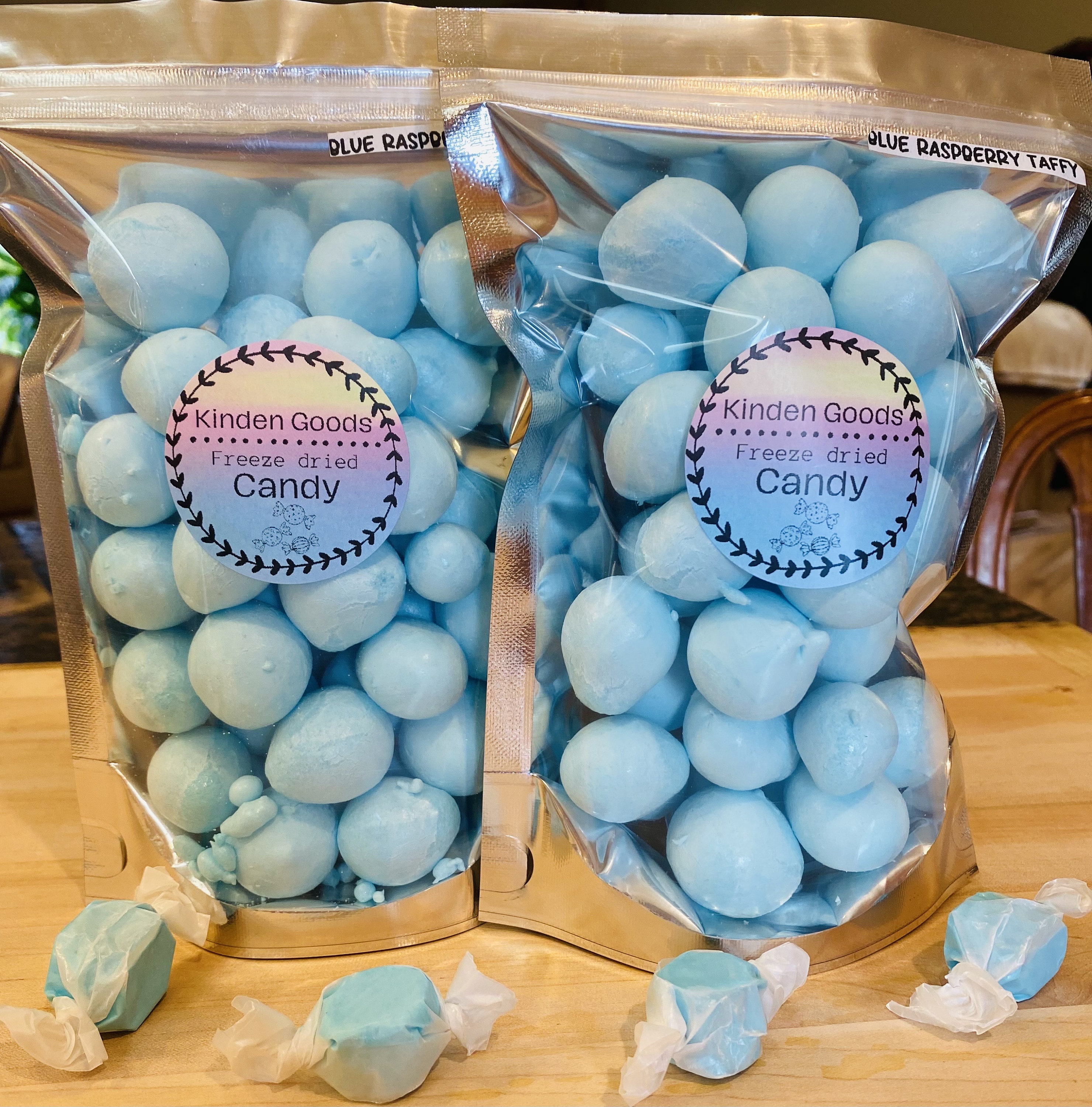 Freeze Dried Blue Raspberry Saltwater Taffy, Freeze Dried Candy, Space ...