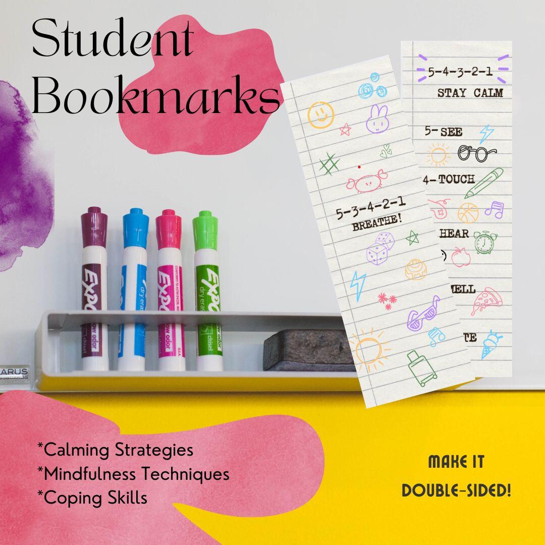 Calming Coping Skills Bookmarks for Kids: SEL Back to School Tool (PDF ...