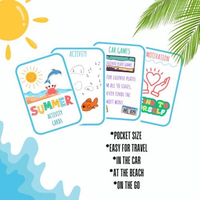 Printable Summer Activity Cards for Kids (PDF Download) - Etsy