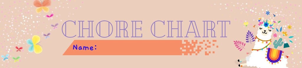 Adorable Llama Chores Chart (canva Template) - Etsy