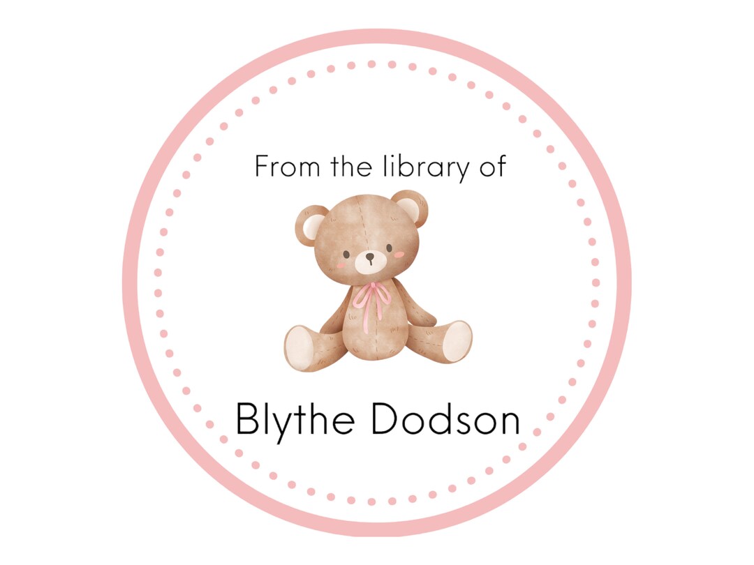 Children’s Personalized Teddy Bear Bookplate | Custom Child Bookplate ...