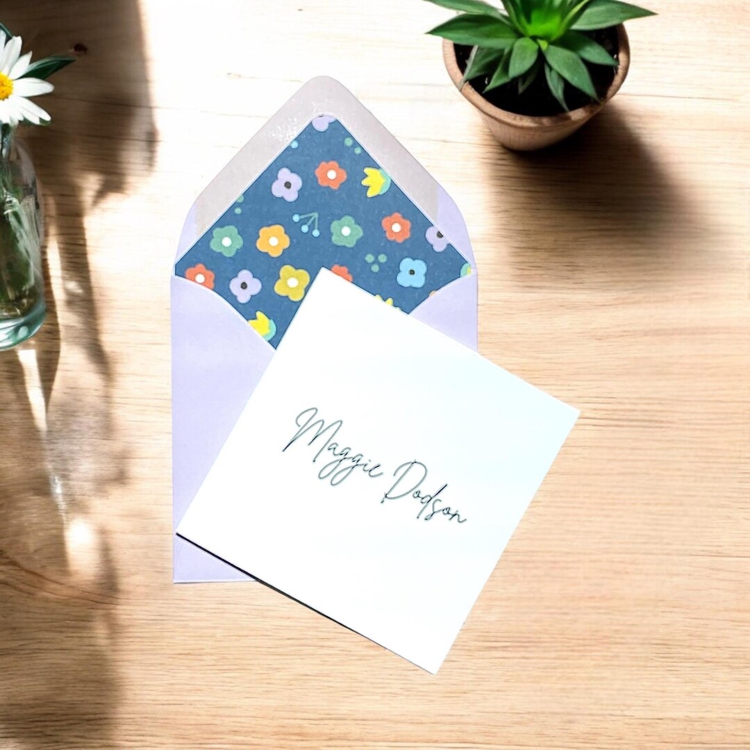 Personalized Floral Enclosure Card | Floral Notecard | Floral Gift ...