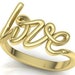 14K Gold Script Love Ring \ Silver Ring - Etsy
