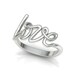14K Gold Script Love Ring \ Silver Ring - Etsy