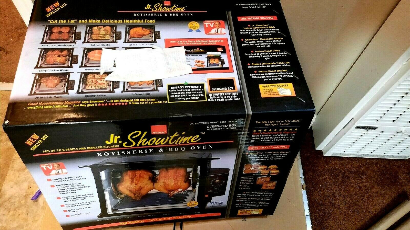 Vintage New Ronco Showtime Jr Rotisserie Bbq Oven 2500 Brand New in Box ...