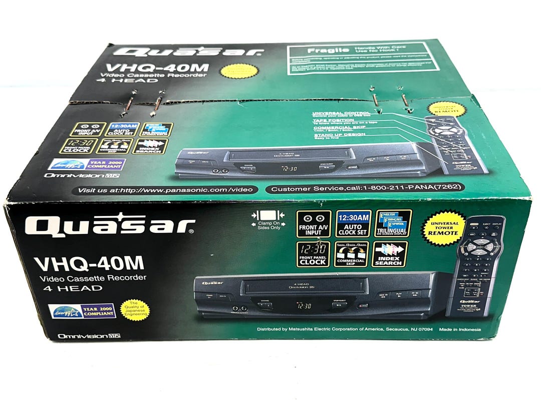Vintage Quasar Video Cassette Recorder VHQ-40M. New IN Sealed Box - Etsy