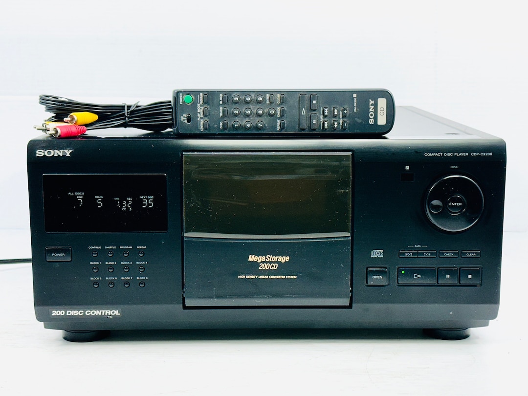 Vintage Sony Mega Storage 200 Cd Disk CDP-CX200 Cd Player With Original ...