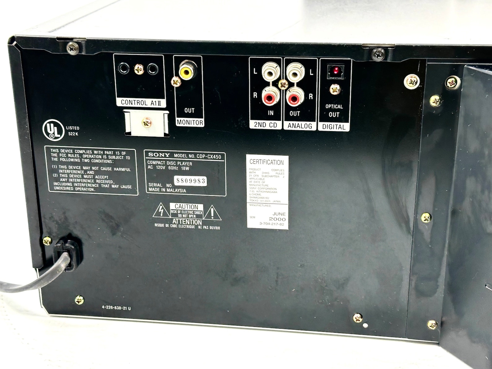 Vintage Refurb Sony CDP-CX450, 400 CD Compact Disc Changer W Genuine ...