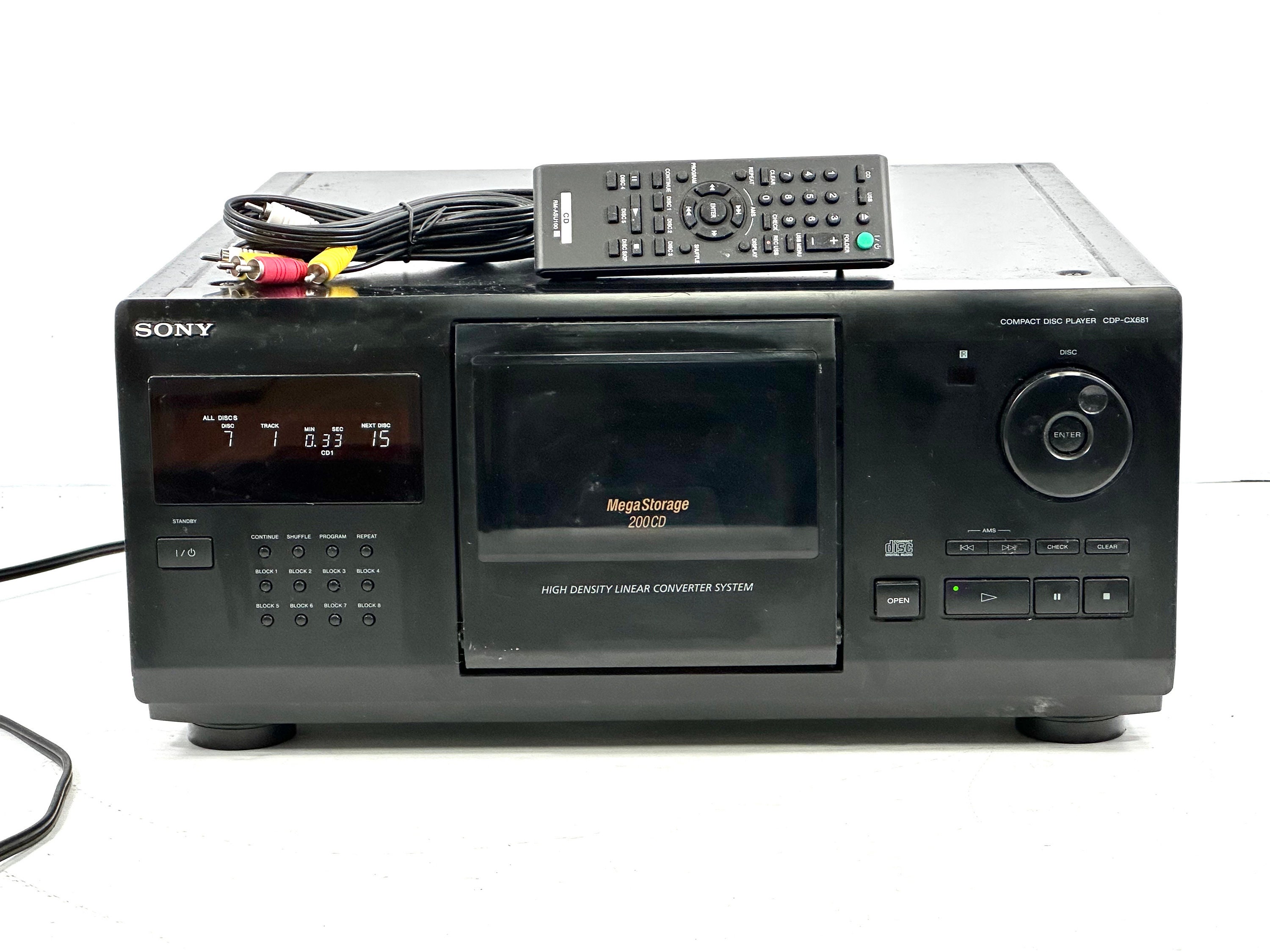 Vintage Pro Refurb Sony CDP-CX681 Mega Storage Jukebox 200 CD Changer ...