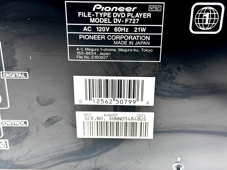 Vintage {pro Refurb} Pioneer DV-F727 File-type 300+1 DVD/CD Disc Player ...