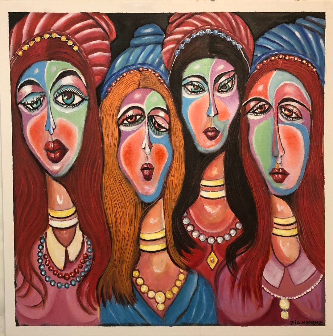 Distorted Faces Oil Painting - Etsy