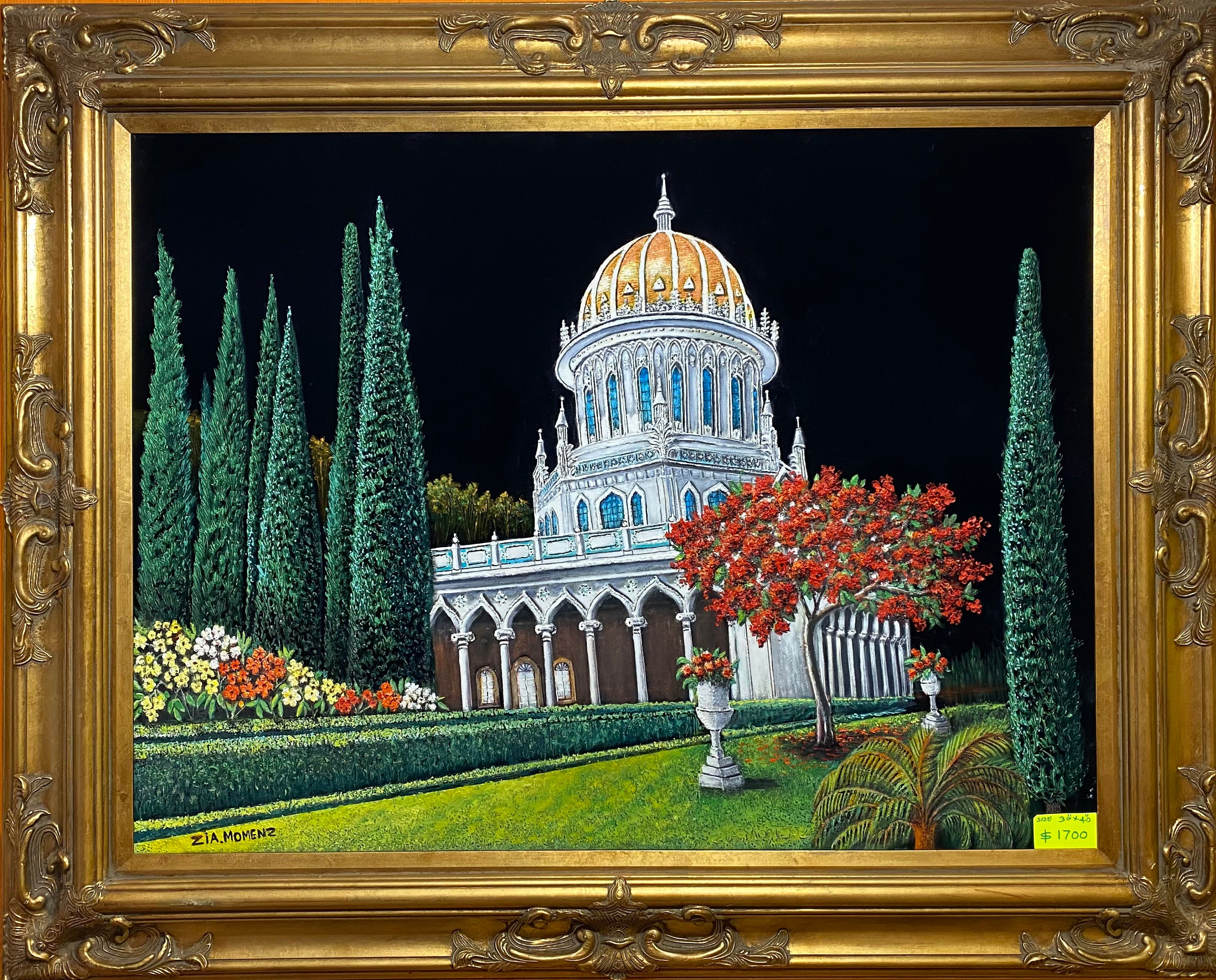 Baháʼí Shrine in Haifa Oil Painting on Velvet - Etsy