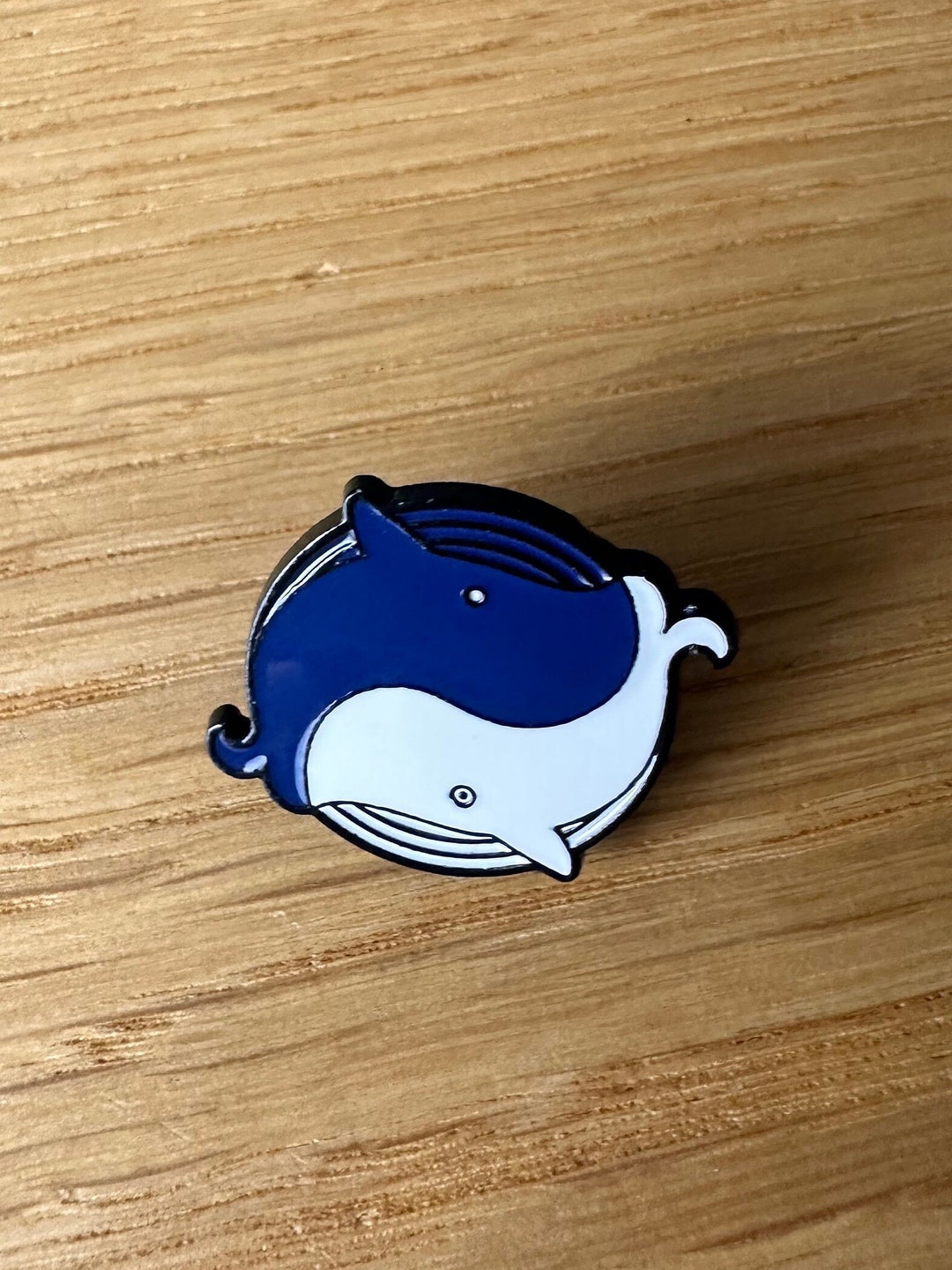 Whale Yin Yang Enamel Pin Button Badges: Whale Whale Ocean - Etsy