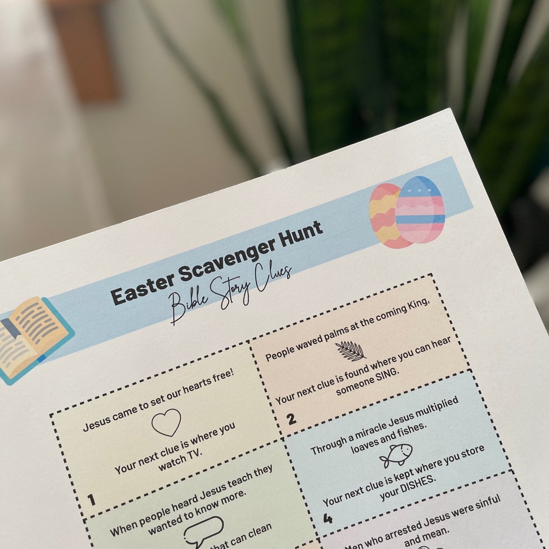 Easter Basket Bible Scavenger Hunt Clues - Etsy