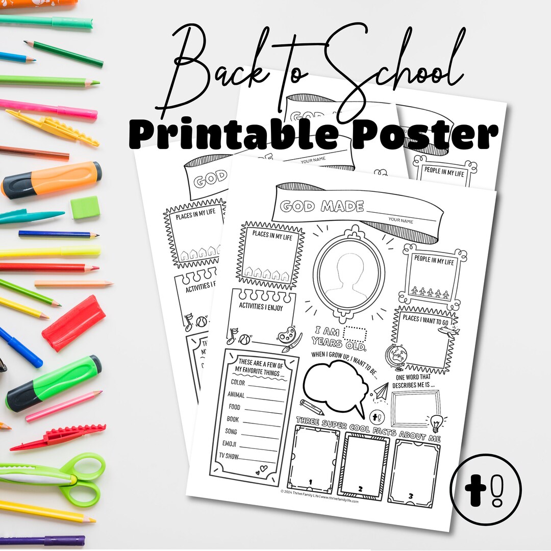 God Made Me Back to School Printable Poster Creation Lesson - Etsy