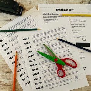 Advent Christmas Scripture Countdown Chain - Etsy