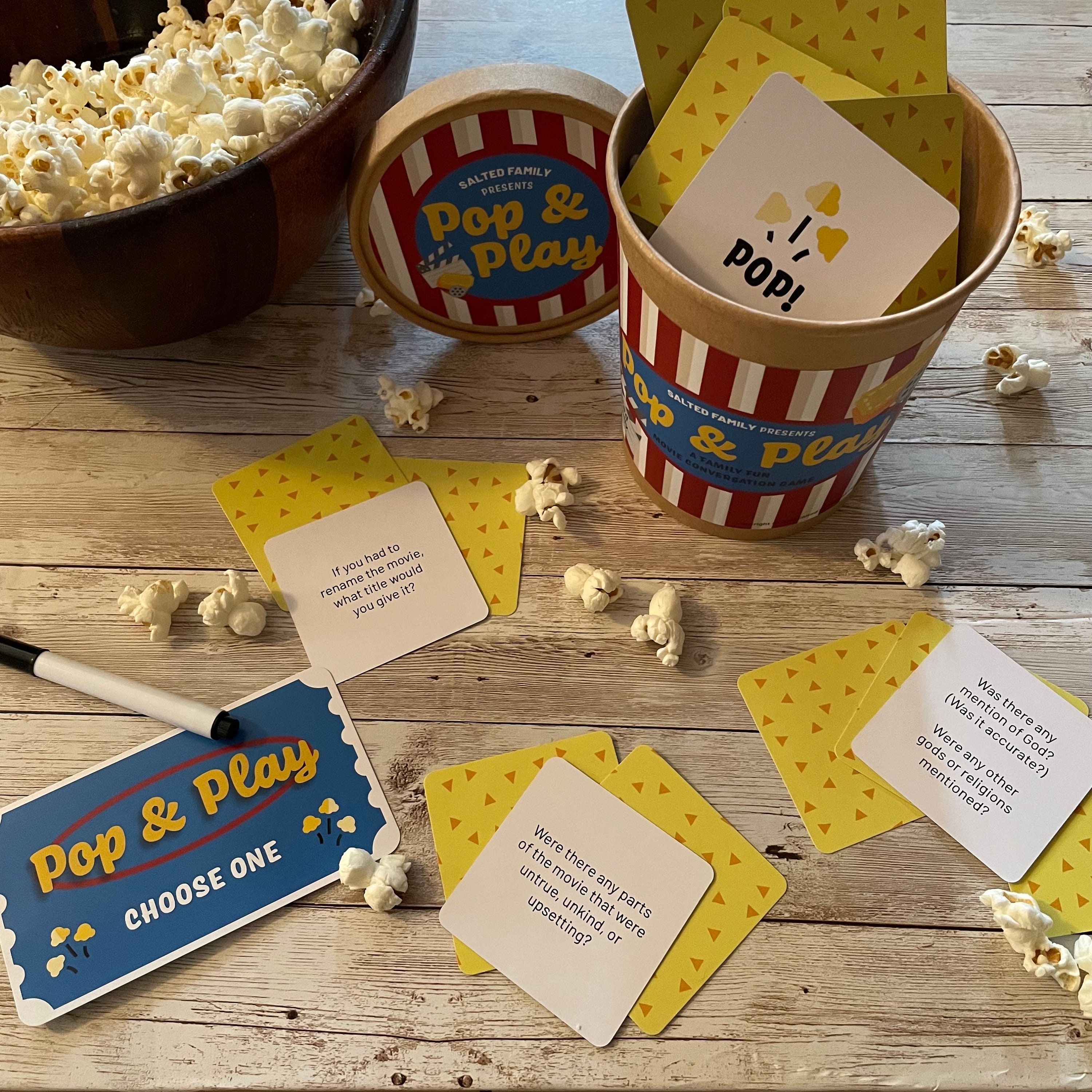 Pop + Play Family Movie Conversation Card Game (christian) - Etsy