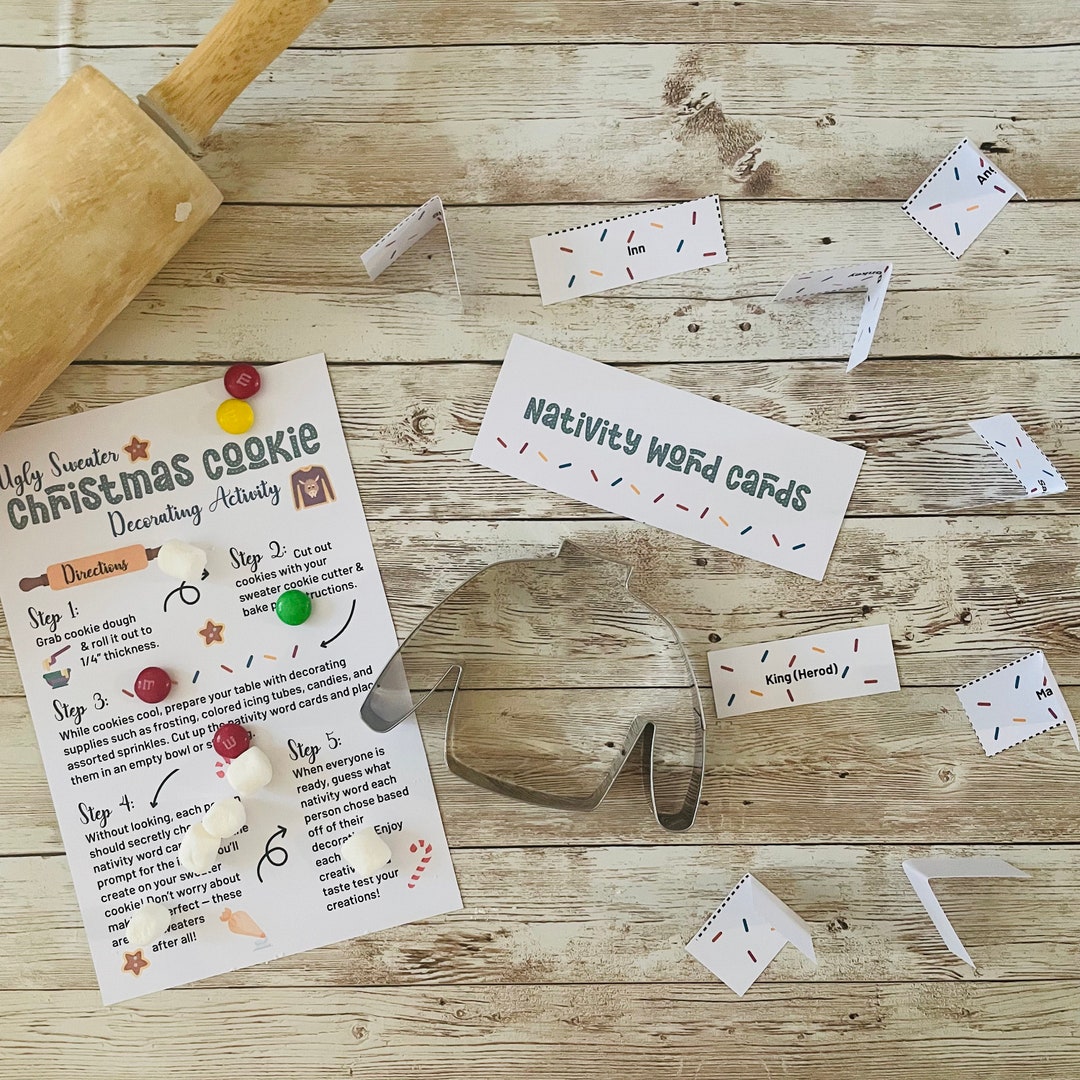 Ugly Sweater Cookie Decorating Game (nativity Story) - Etsy