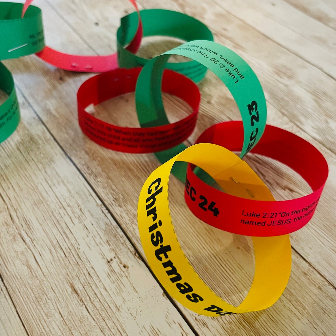 Advent Christmas Scripture Countdown Chain - Etsy