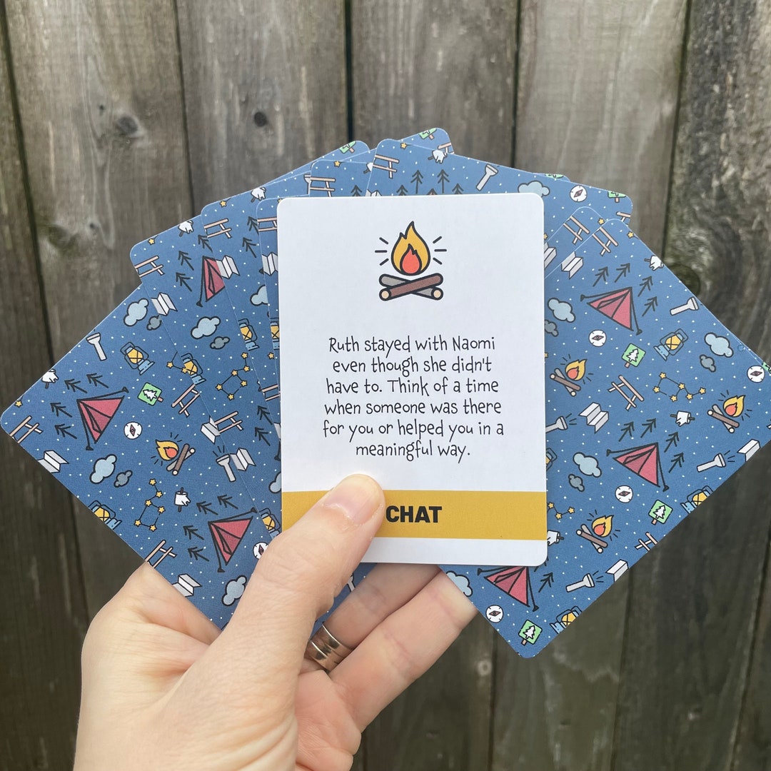 CAMPFIRE CARDS - Family Chat and Challenge Card Game - Christian - Etsy
