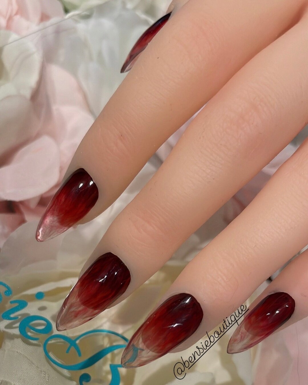 Crimson Jelly Press on Nails: Hand-painted Gothic Vampire Nails - Etsy