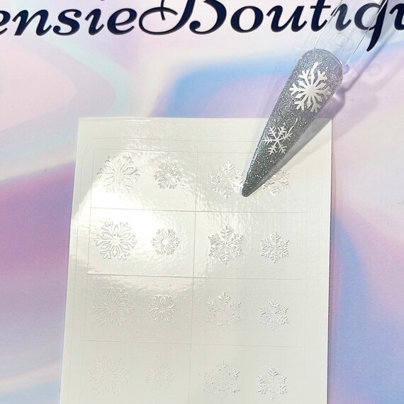 Snowflake Mini Vinyl Nails Stickers/stencil Set of 20 Kiss - Etsy