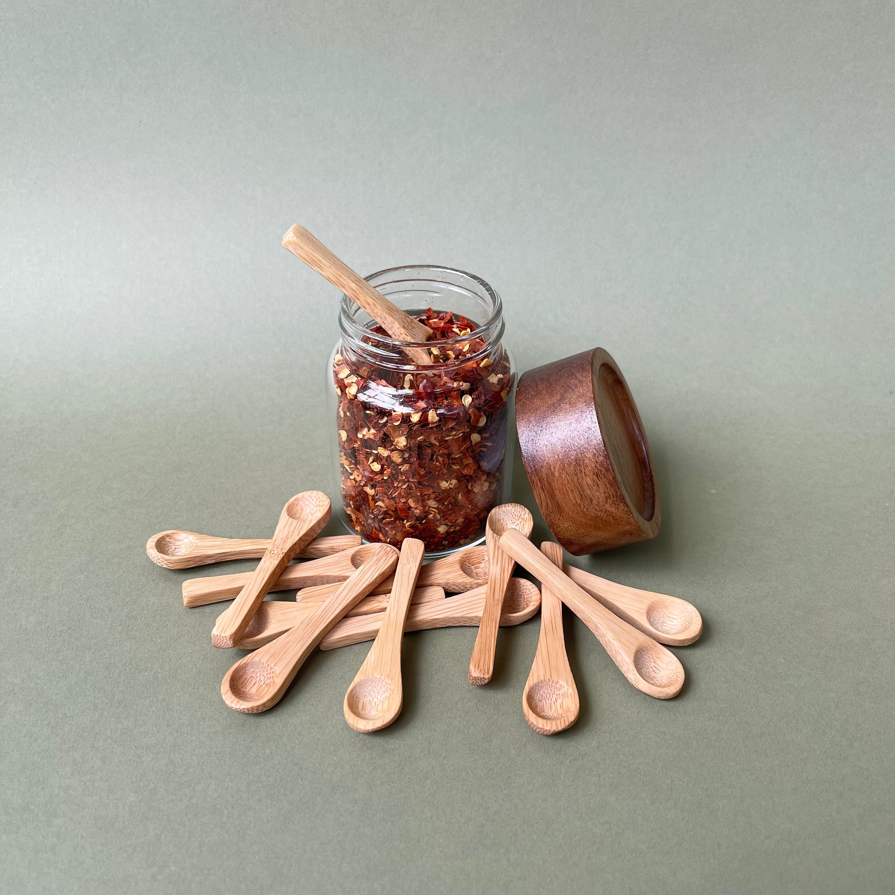 Mini Bamboo Wooden Spoon for Spice / Seasoning Jars Glass - Etsy