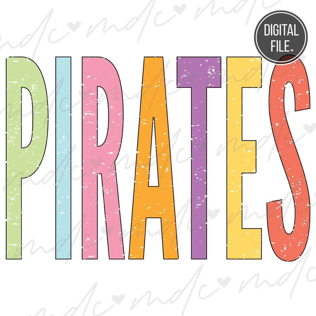 Distressed Colorful Pirates Svg Files for Cricut | Pirates Png | School ...