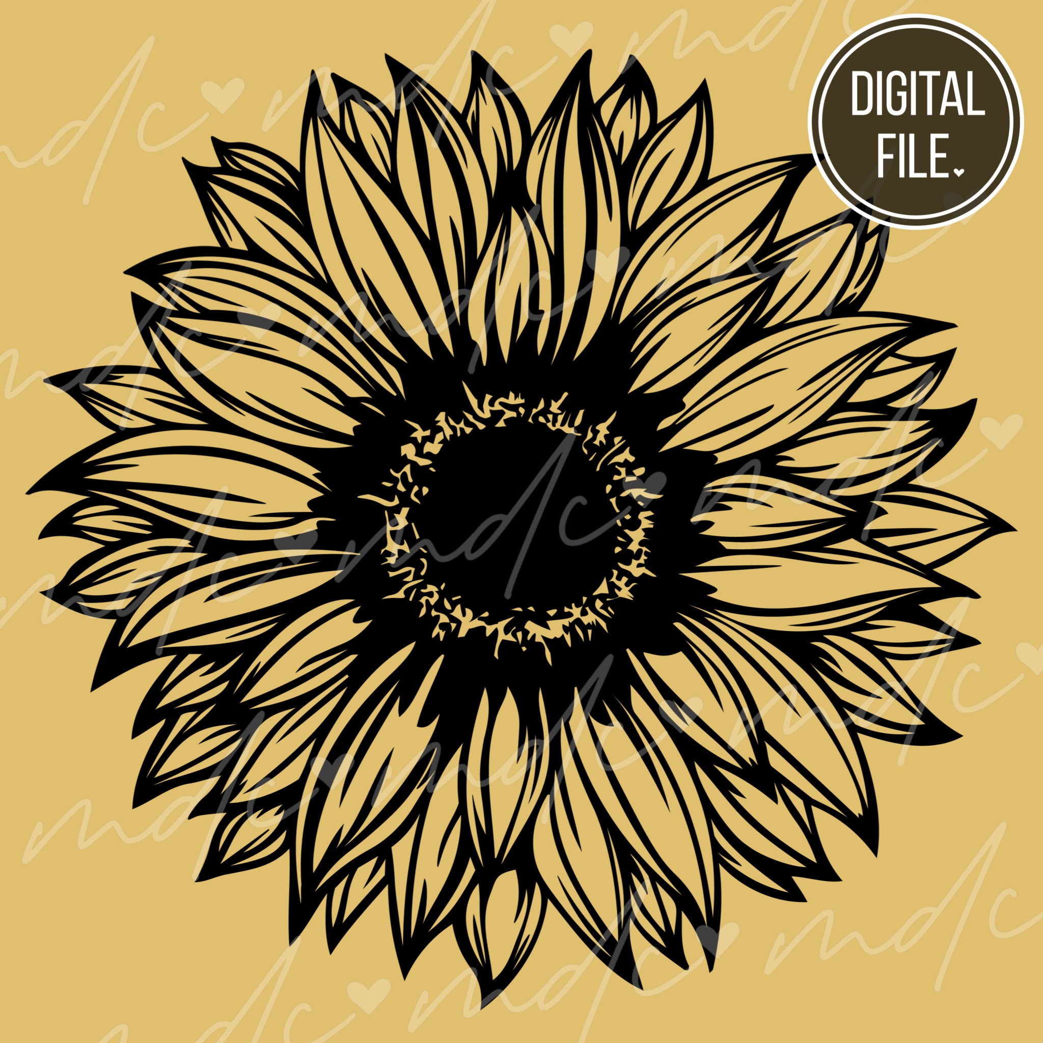 Sunflower SVG Files for Cricut Sunflower Clipart Sunflower | Etsy