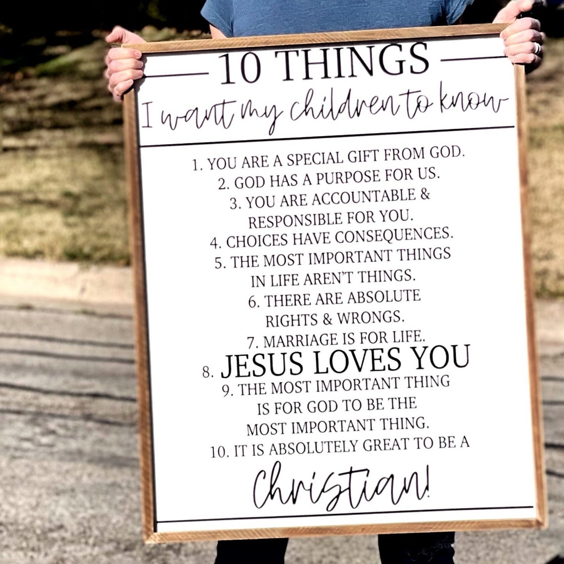 10 Things I Want My Children to Know Family Sign Svg| Christian Family ...